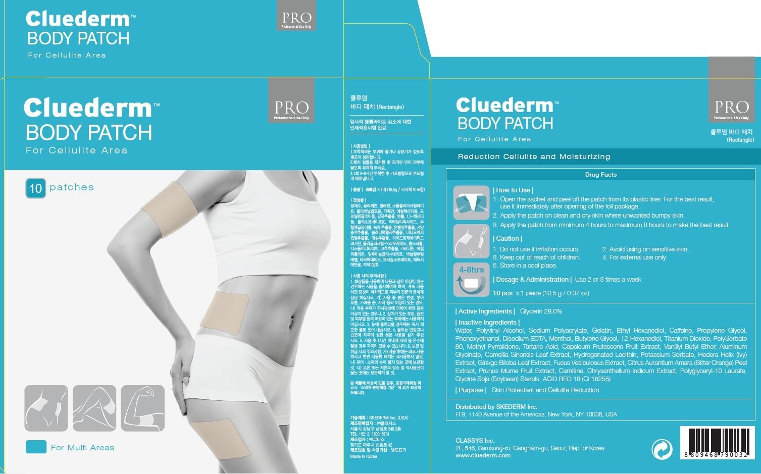 Cluederm Body Patch: cerotto anti cellulite per braccia e gambe e aree multiple.